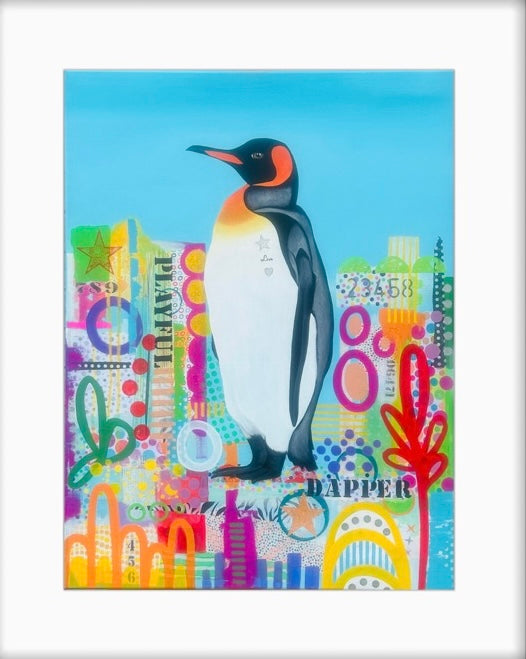 King Penguin Lost In The City Limited Edition Print Bev Hampshire Art king-penguin-lost-in-the-city-limited-edition-print-bev-hampshire-art
